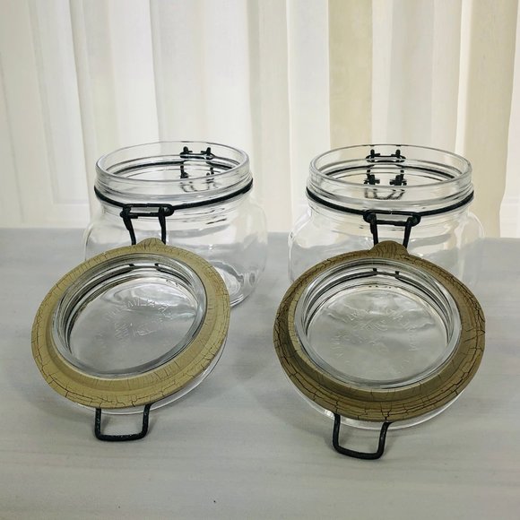 Storage & Organization | 2 Vintage Liter Glass Bail Trigger Jars | Poshmark